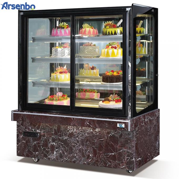 Stainless Steel 768W Dessert Display Fridge , Multipurpose Cake ...