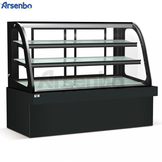 Stainless Steel 768W Dessert Display Fridge , Multipurpose Cake ...