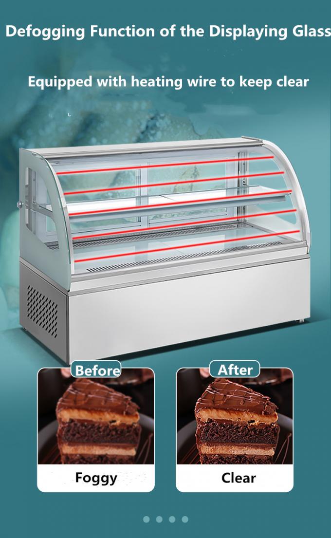 Anticorrosive Pastry Table Top Cake Display Chiller Practical Glass ...