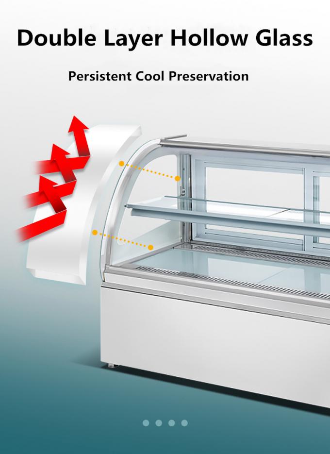 Anticorrosive Pastry Table Top Cake Display Chiller Practical Glass ...
